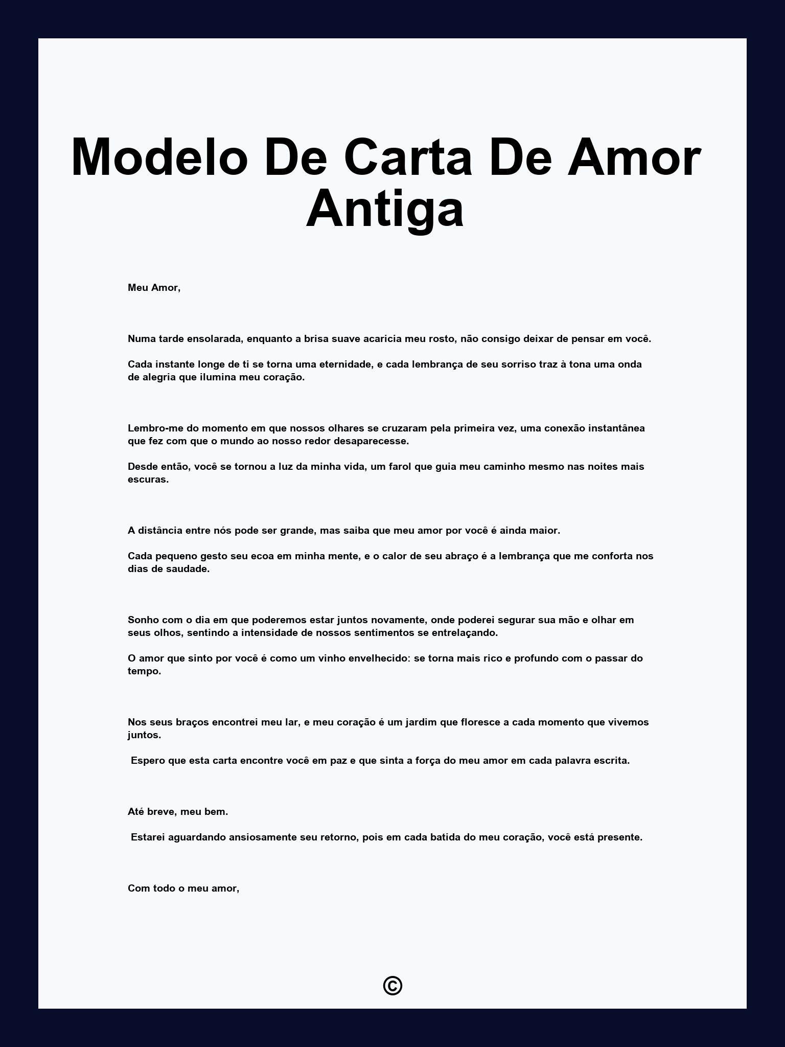Modelo De Carta De Amor Antiga