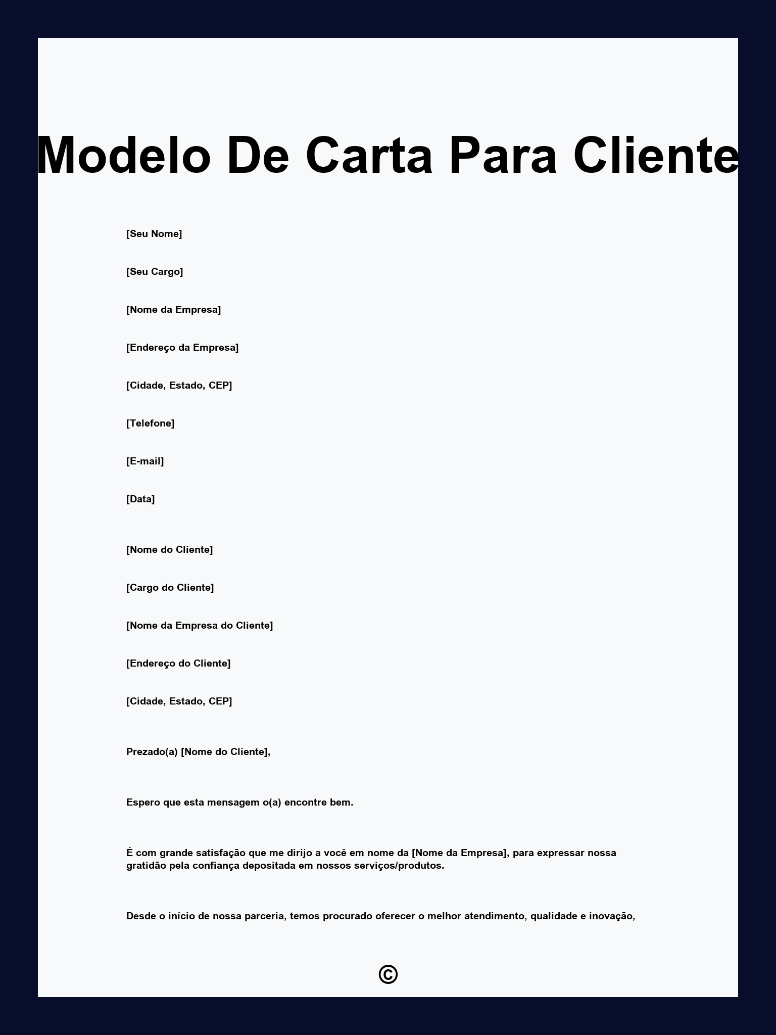 Modelo De Carta Para Cliente