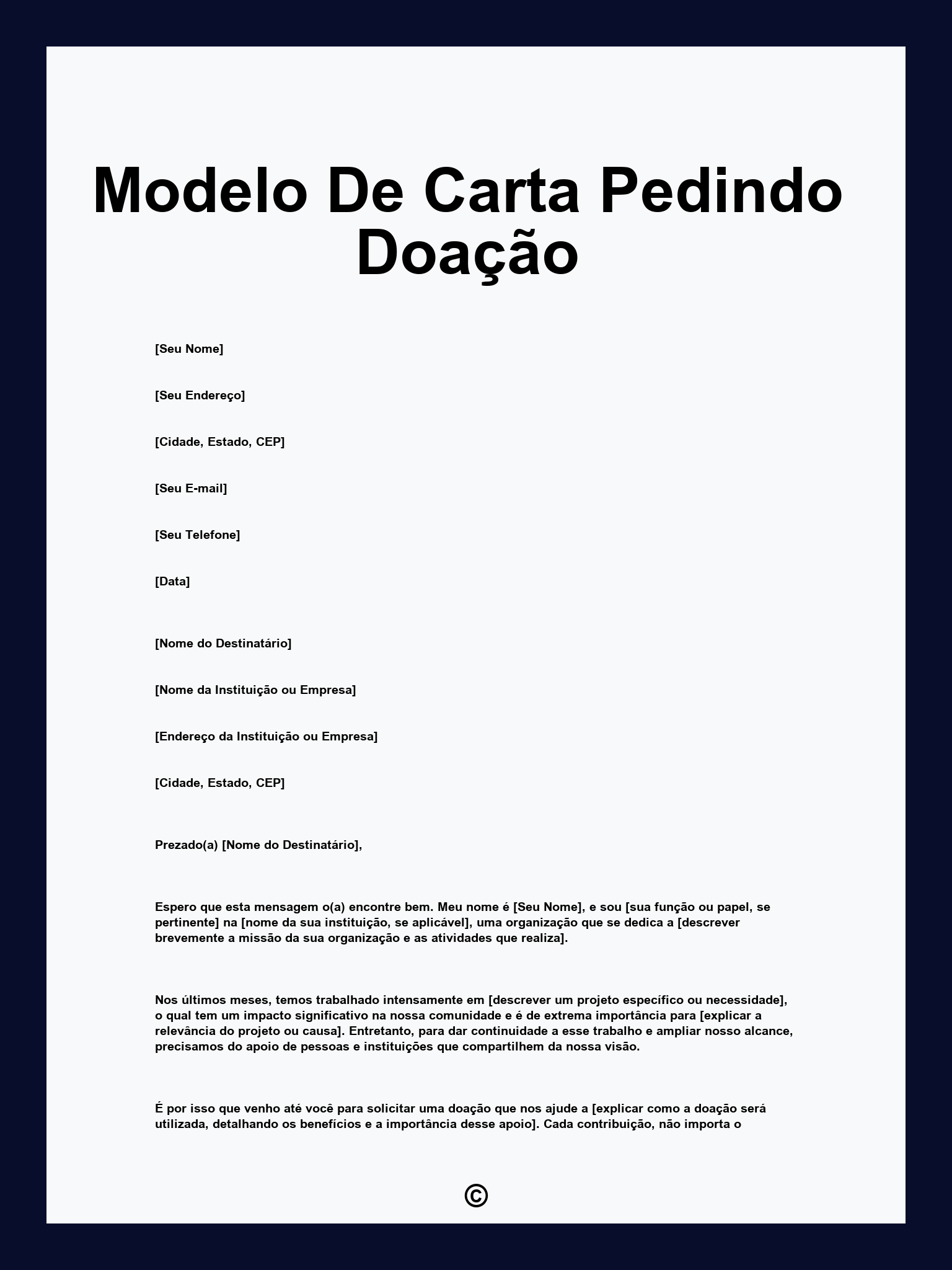 Exemplo De Oficio De Doa O Para Igreja Novo Exemplo/modelos De Carta De ...